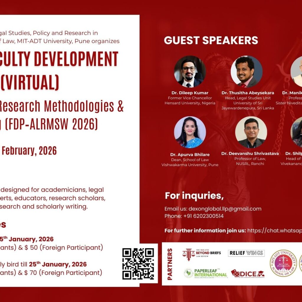 Faculty Development Program 2026 | Dexon Global Centre for Legal Studies, Policy and Research in ...