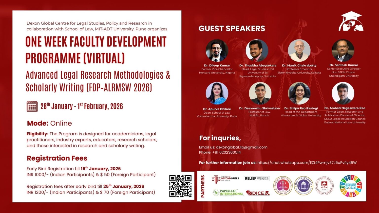 Faculty Development Program 2026 | Dexon Global Centre for Legal Studies, Policy and Research in ...